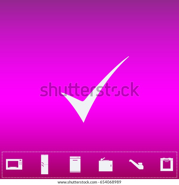 Elegant Check Mark Flat Simple White Stock Illustration 654068989 ...