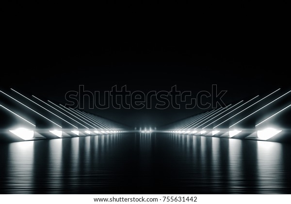 Elegant Futuristic Light Reflection Background 3d Stock Illustration ...