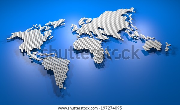 Elegant World Map Render Stock Illustration 197274095 | Shutterstock