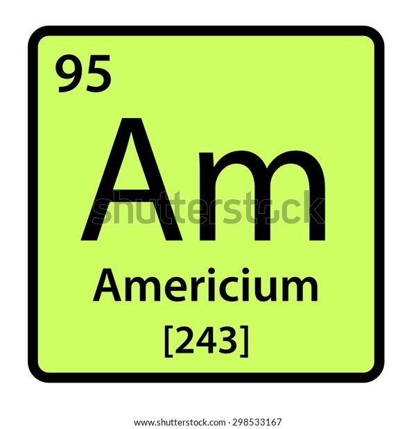 Element Americium Periodic Table Stock Illustration 298533167