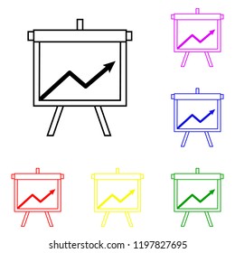 Growing Chart Presentation Illustration Set Blue Stock Vector (Royalty ...