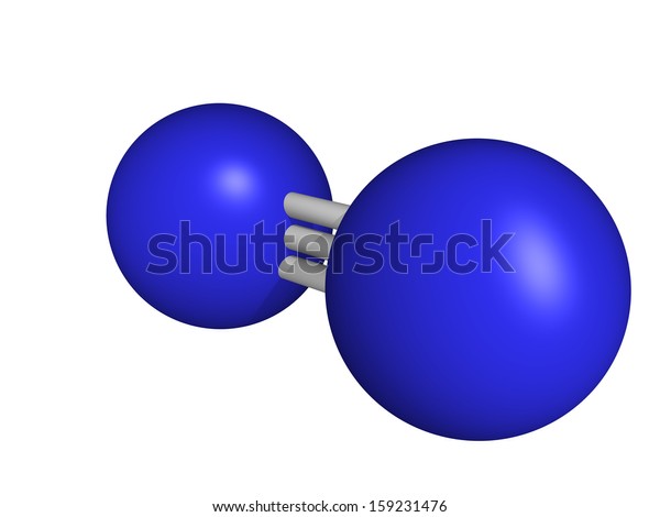 Elemental Nitrogen N2 Molecular Model Nitrogen : illustration de stock ...