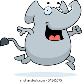Elephant Smiling Cartoon Vector Illustration Stock Vector (Royalty Free ...