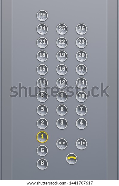 Elevator Buttons Keyboard 3d Rendering Stock Illustration 1441707617 ...