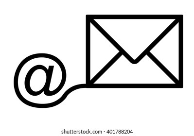 One Continuous Line Drawing Email Icon: vector de stock (libre de ...