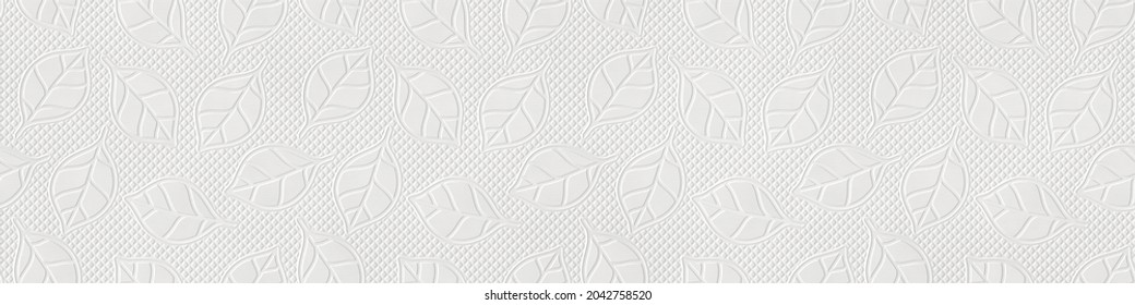 Embossed Paper Background Leaves Pattern Seamless Stock Illustration ...