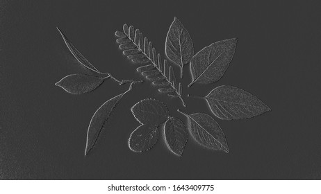 Embossing Effect On Different Leaves Stock Illustration 1643409775 ...