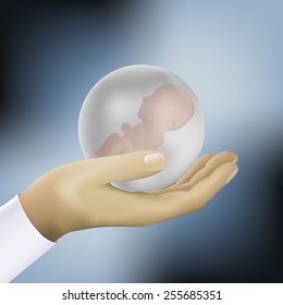 Embryo Hand Vector Stock Vector (Royalty Free) 164288261 | Shutterstock