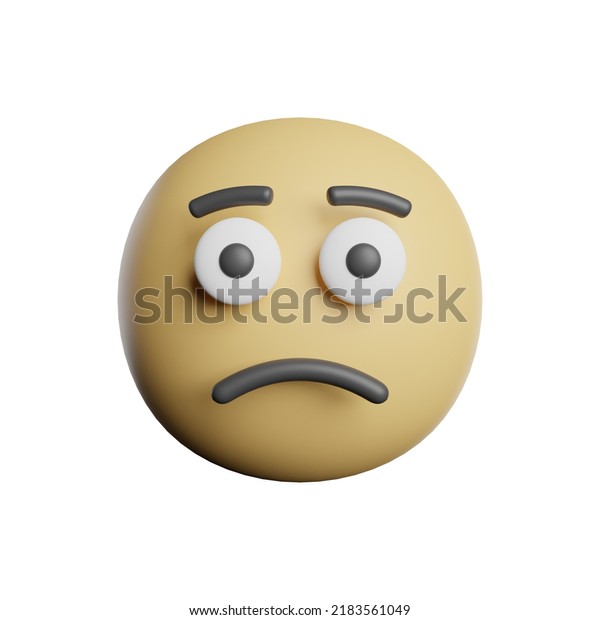Emoticon Sad Face 3d Rendering Illustration Stock Illustration ...