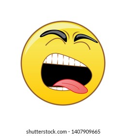 Emoticons Scream While Crying Out Tongue Stock Illustration 1407909665 ...