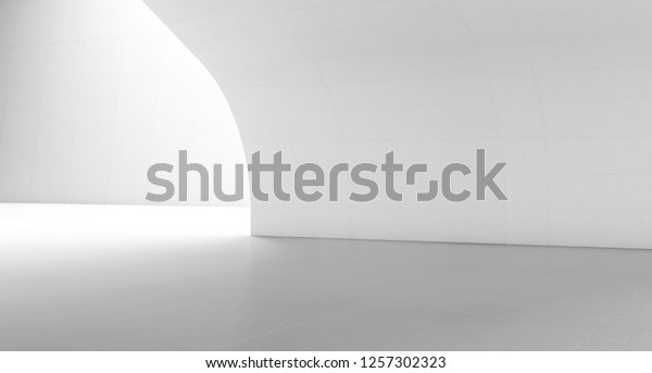 Empty Abstract White Space Curve Wall Stock Illustration 1257302323 ...