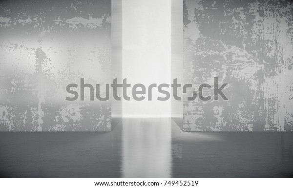 Empty Abstract White Wall Lateral Lights Stock Illustration 749452519 ...