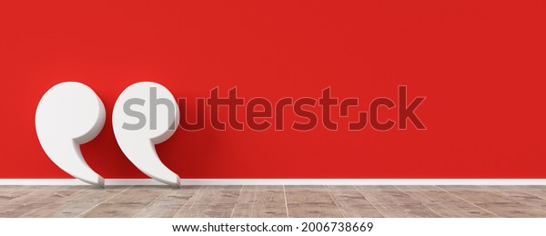 Empty Blank Quotation Mark Sign Room Stock Illustration 2006738669 ...