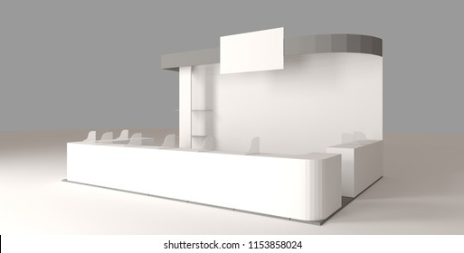Empty Blank Stand Booth Mockup Template Stock Illustration 1153858024 ...