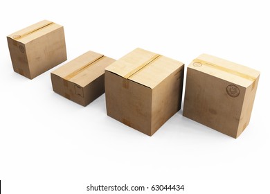 Empty Boxes On White Stock Illustration 63044434 | Shutterstock