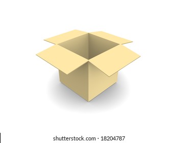Empty Cardboard Box 3d Rendered Image Stock Illustration 18204787 ...