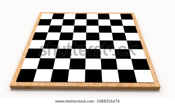 Empty Chess Board On Isolated White Stock Illustration 1088356676
