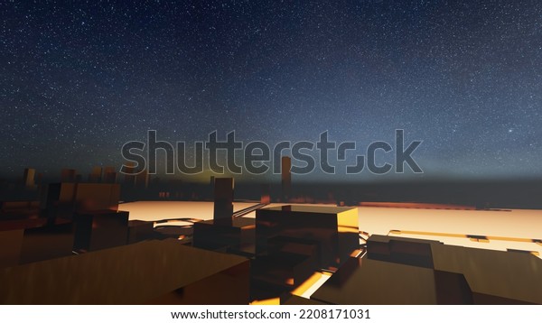 Empty City Landscape 3d Render Stock Illustration 2208171031 | Shutterstock