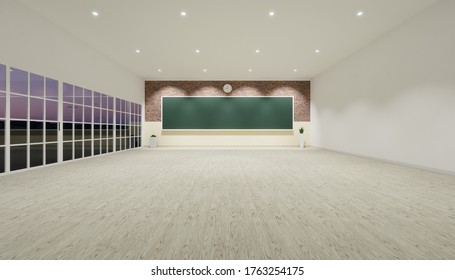 Classroom Background Empty Room Interior School Stock Illustration ...