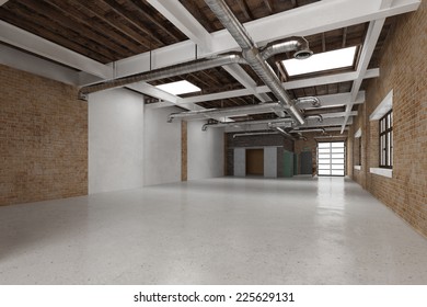 Empty Clean Warehouse Hall Daylight Business Stock Illustration ...
