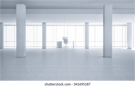 Minimalist White Office Interior Glass Furniture Stock Illustration ...