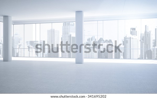 Empty Clean White Office View Stock Illustration 341695202
