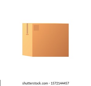 Empty Closed Box Mockup Post Container Stock Vector (Royalty Free ...
