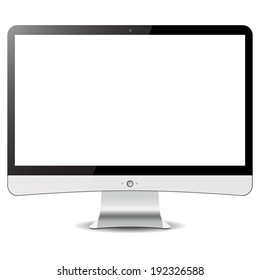 Empty Computer Display Isolated On White Stock Illustration 192326588 ...