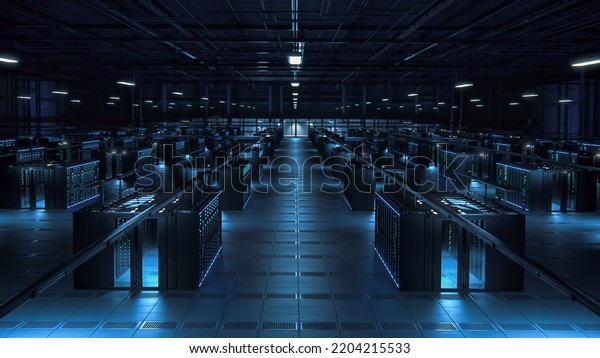 Empty Data Center Specialists Left After Stock Illustration 2204215533 ...