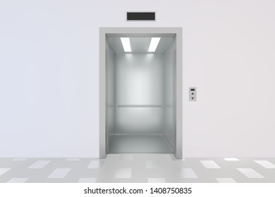 Empty Elevator Hall Interior Waiting Lift Stock Illustration 1408750835 ...