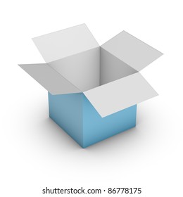 Opened Blue Box Isolated Over White Stock Illustration 272523080