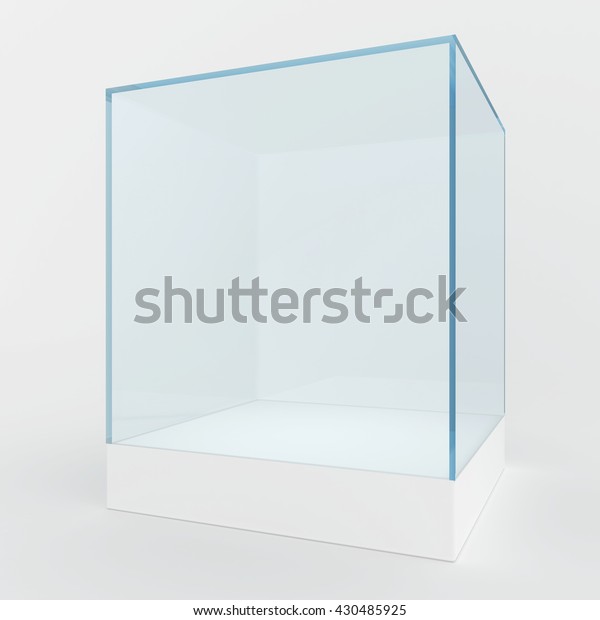 Empty Glass Showcase 3d Render Isolated Stock Illustration 430485925 ...