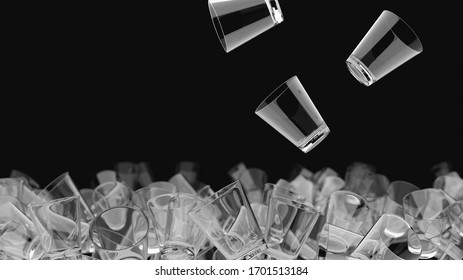 Empty Glasses Falling 3d Rendering Stock Illustration 1701513184 ...