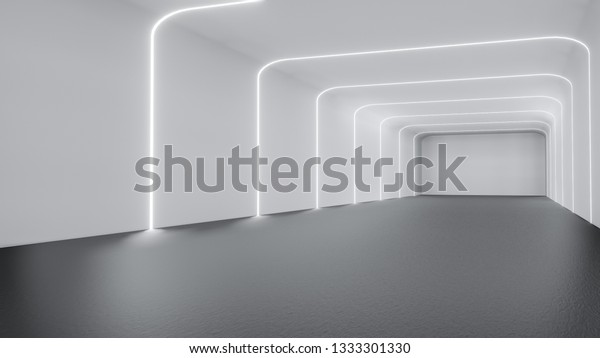 Empty Gray Color Room Led Light Stock Illustration 1333301330 ...