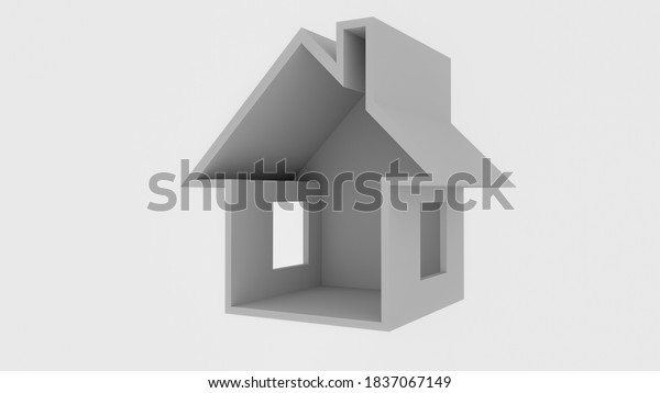 Empty House Cross Section Isolated On Stock Illustration 1837067149 ...