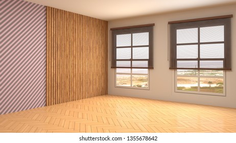 Empty Interior 3d Illustration Stock Illustration 1355678642 | Shutterstock