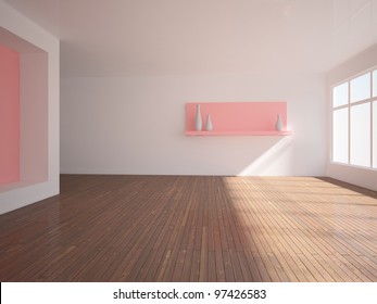 Empty Interior Pink Wall Shelf Stock Illustration 97426583 | Shutterstock
