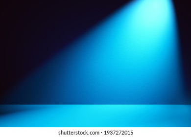 Empty Light Blue Studio Background Illuminated Stock Illustration ...