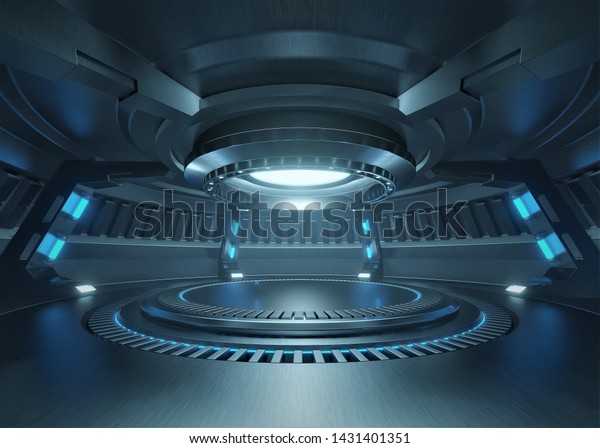 Empty Light Blue Studio Room Futuristic Stock Illustration 1431401351 ...