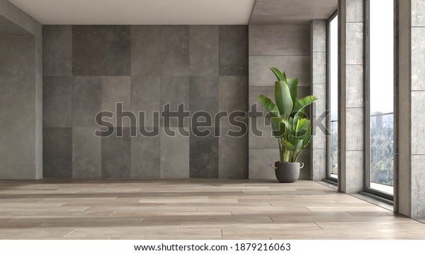 Empty Modern Interior Room 3 D Stock Illustration 1879216063