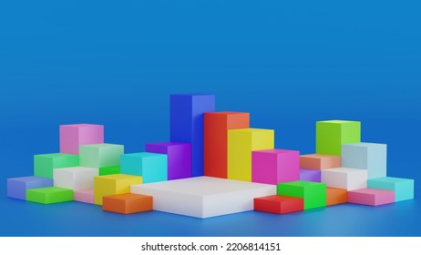 Empty Multi Color Rectangle Podium Geometric Stock Illustration ...