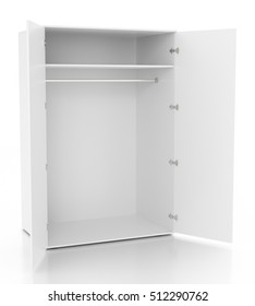 Empty Open White Wardrobe Isolated On Stock Illustration 512290762 ...
