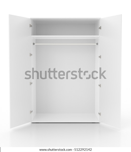 Empty Open White Wardrobe Isolated On Stock Illustration 512292142 ...