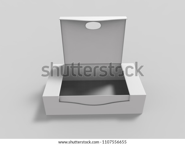 Empty Packaging Box Mockup Open Closed: ilustración de stock 1107556655 ...