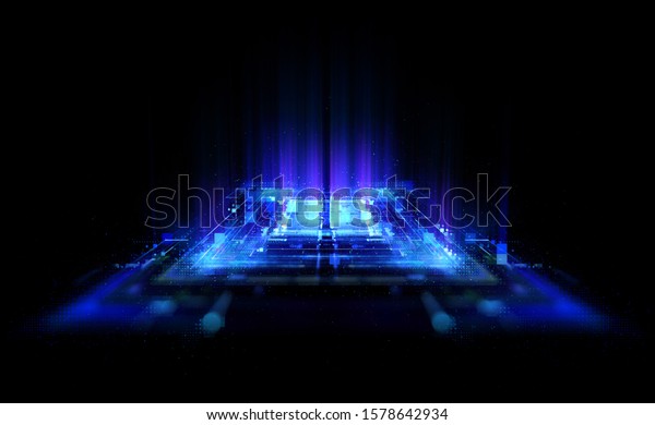 Empty Podium Disco Panel Rays View Stock Illustration 1578642934