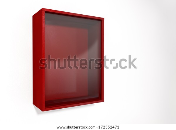 Empty Red Emergency Box Case Emergency Stock Illustration 172352471