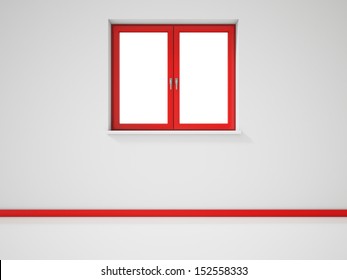 Empty Red Window On White Wall Stock Illustration 152558333 | Shutterstock