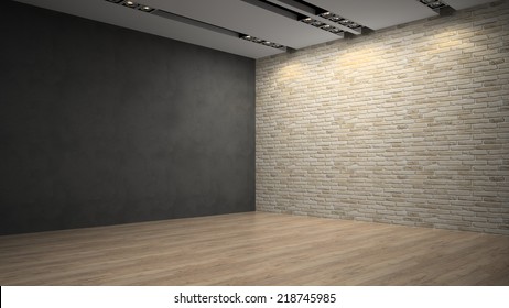 Minimalistic Hall Interior Empty Gray Wall Stock Illustration ...
