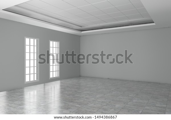 Empty Room Design Interior 3d Render Stock Illustration 1494386867