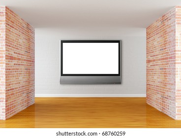 Empty Room Hd Tv Wall Stock Photo (Edit Now) 116112604